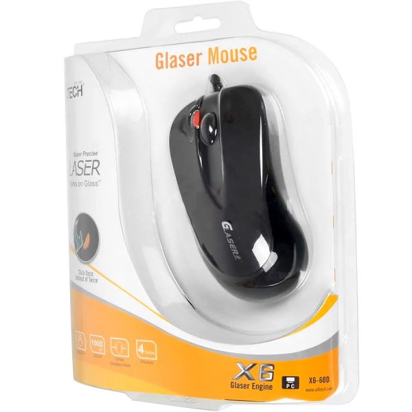ماوس نوری A4tech مدل Glaser Engine X6-60D با حساسیت 1000DPI و دارای ...